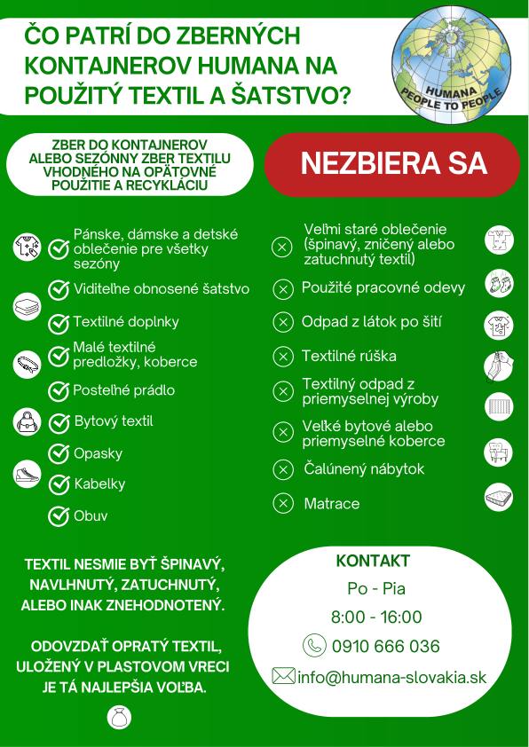 Triedenie šatstva - Odpadové hospodárstvo - Zverejnené dokumenty - Obec ...