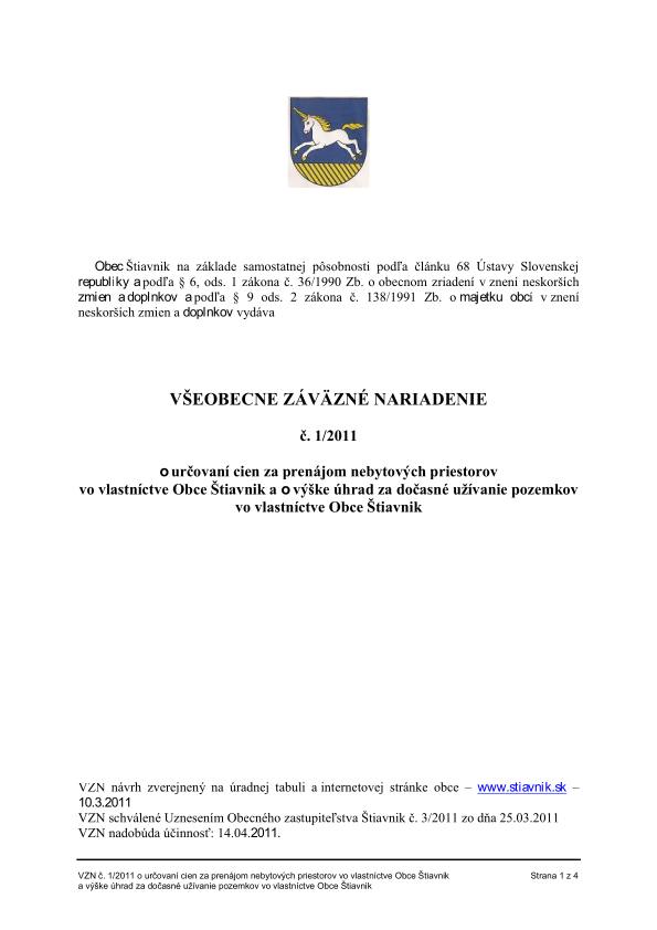 VZN č.1-2011 o prenajme nebytových priestorov-1 - VZN prijaté ...