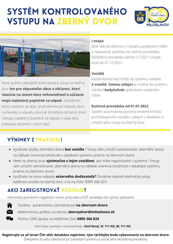 Zberný dvor - Obec Miloslavov